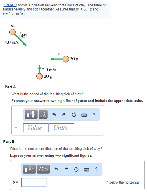 Solved Shows a collision between three balls of clay. The | Chegg.com