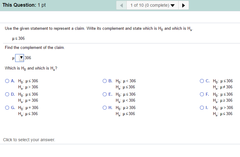 Solved Use the given statement to represent a claim Write | Chegg.com