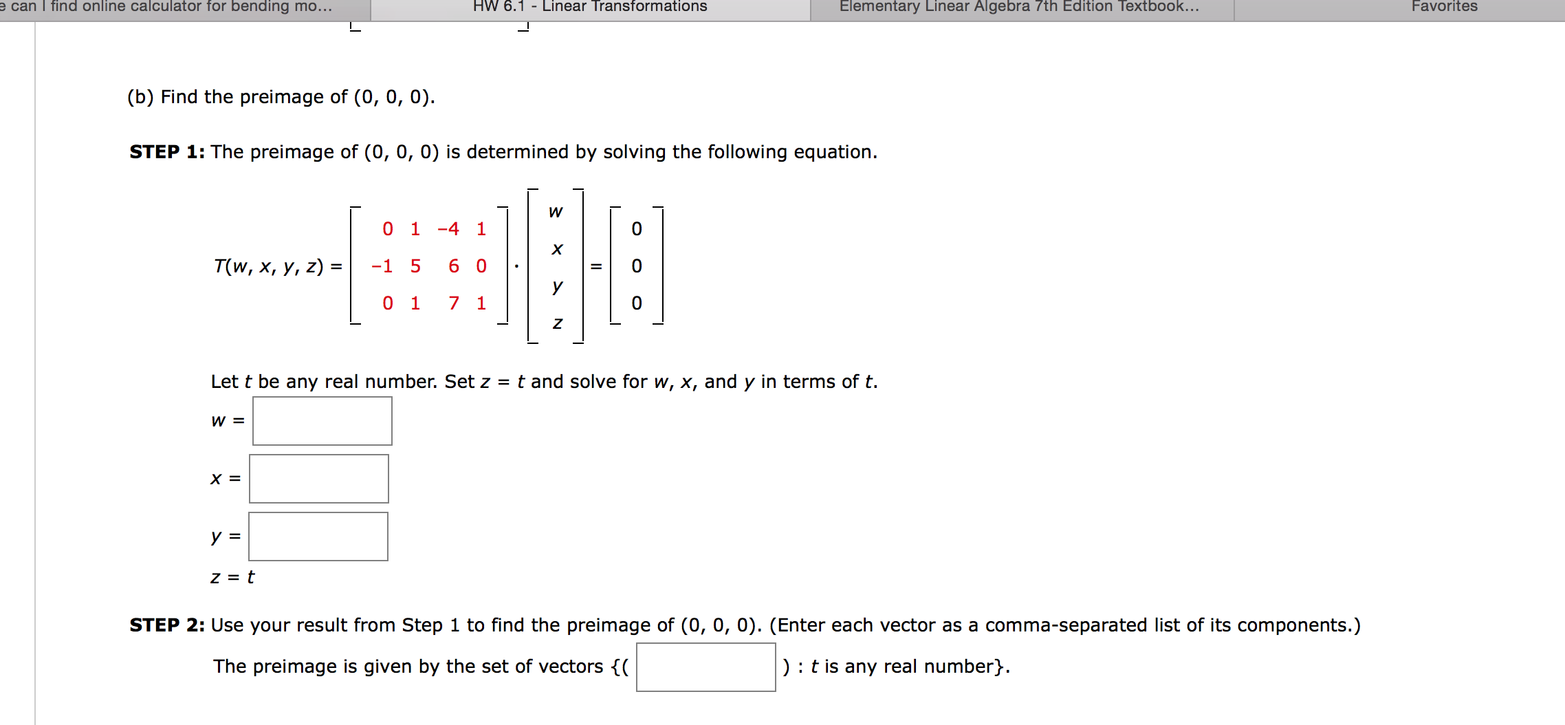 Solved Find the preimage of (0, 0, 0). STEP 1: The preimage | Chegg.com