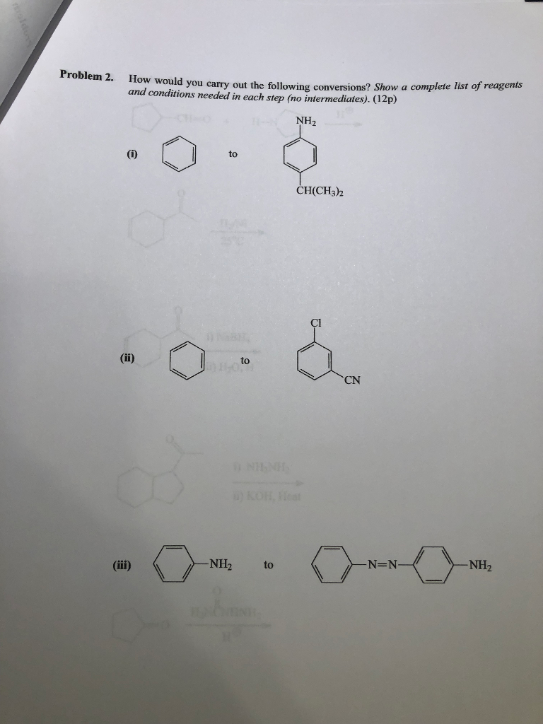 Solved how would you carry out the following conversions? | Chegg.com