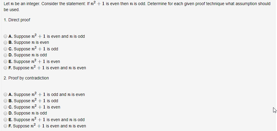 Solved Let N Be An Integer Consider The Statement If N2 1 4398