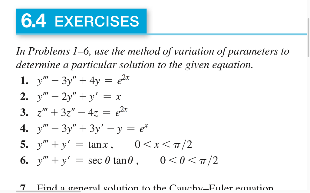 Solved 6 4 Exercises In Problems 1 6 Use The Method Of