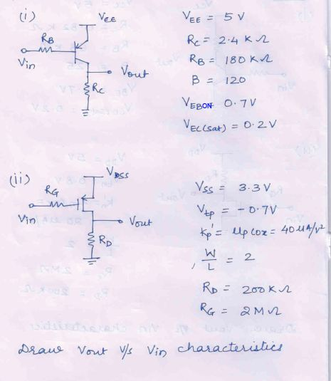 Solved Draw Vout v/s Vin characteristics | Chegg.com