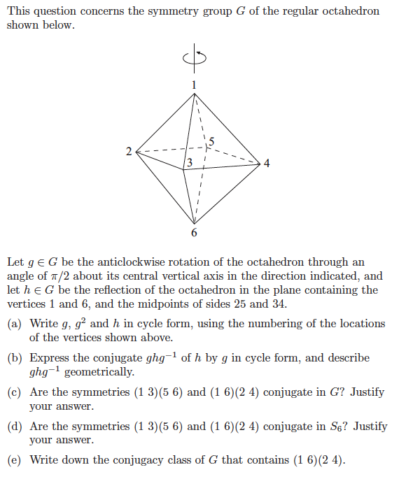 This question concerns the symmetry group G of the | Chegg.com