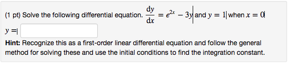 Solved Solve the following differential equation. dy/dx = | Chegg.com