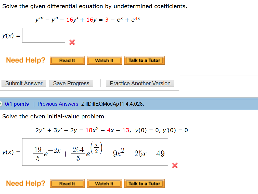 Solved Solve the given differential equation by undetermined | Chegg.com