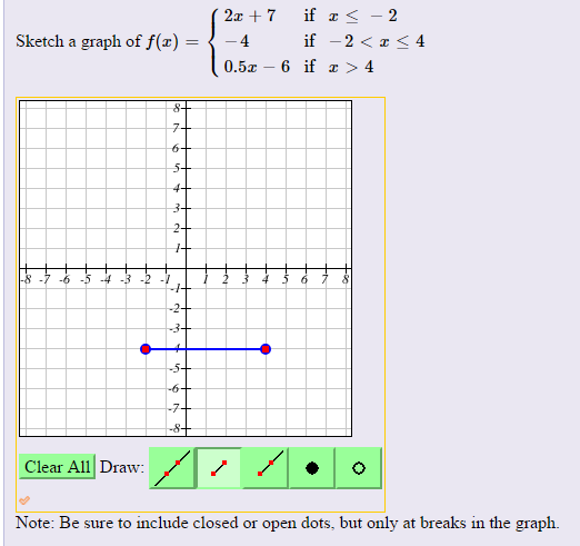 Solved Sketch a graph of f(x) = {2x + 7 if x | Chegg.com