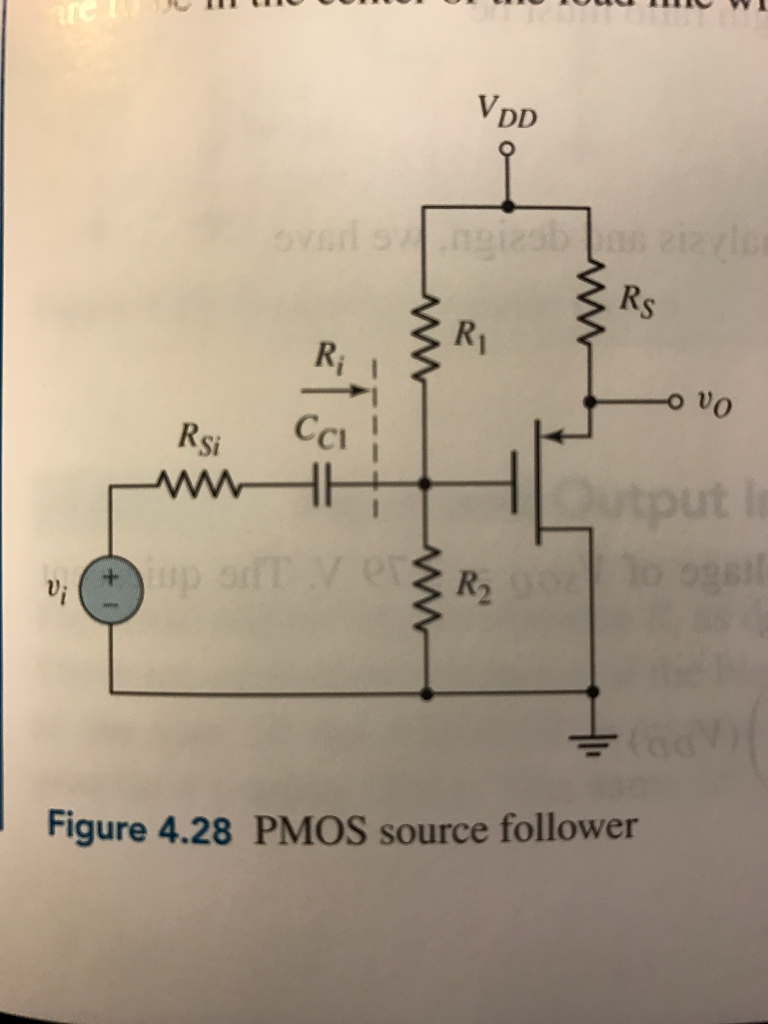 PMOS source follower Consider the circuit shown in | Chegg.com