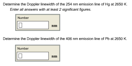 Solved Determine the Doppler line width of the 254 nm | Chegg.com