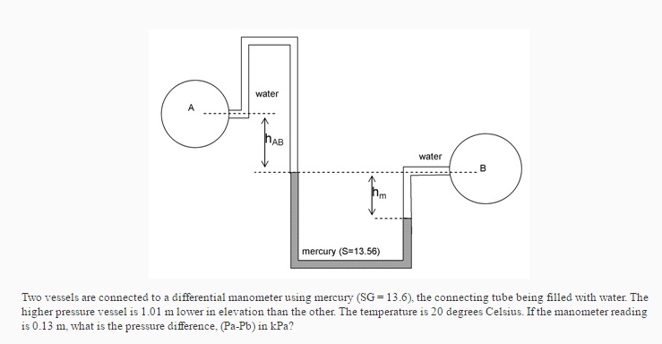 Solved Two vessels are connected to a differential | Chegg.com