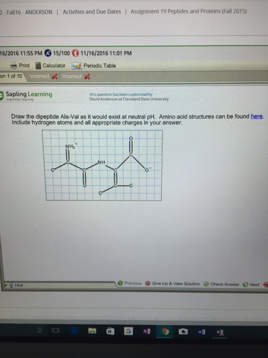 Solved Draw the dipeptide Ala-Val as it would exist at | Chegg.com