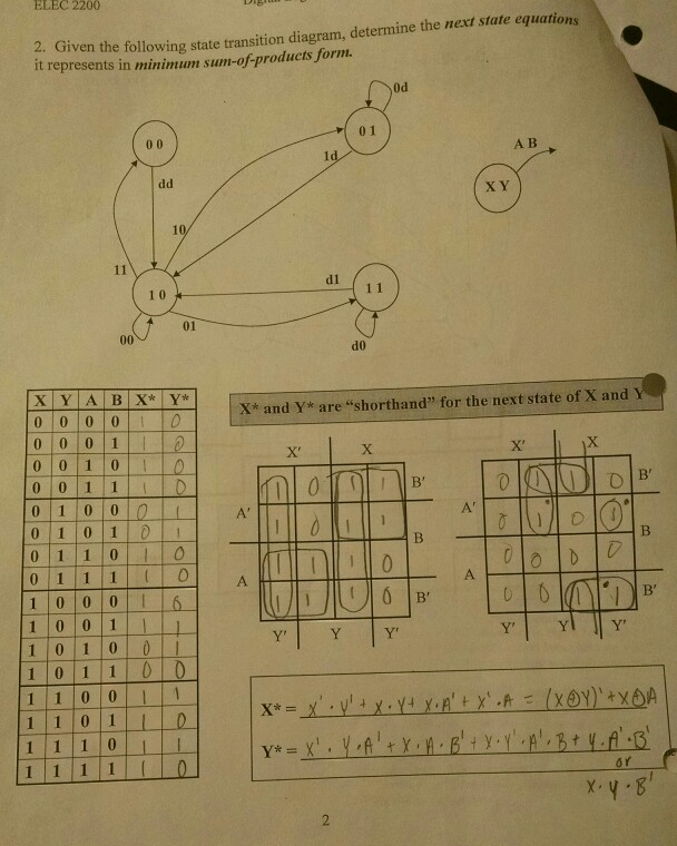 Solved ELEC 2200 equations 2. Given following state | Chegg.com