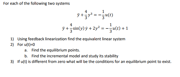 For each of the following two systems 4 ytsin 1) | Chegg.com