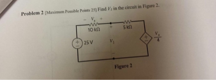Solved Find V1 in the circuit in Figure 2. | Chegg.com