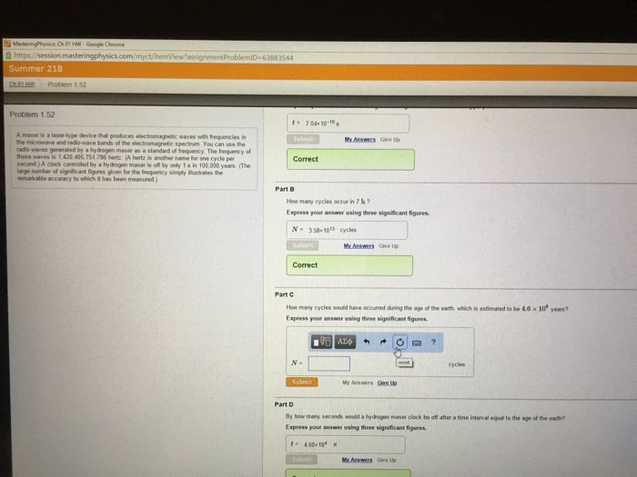 Solved A maser in a laser-type device that produces | Chegg.com