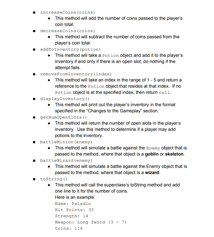 In this assignment, you will refactor the adventure | Chegg.com
