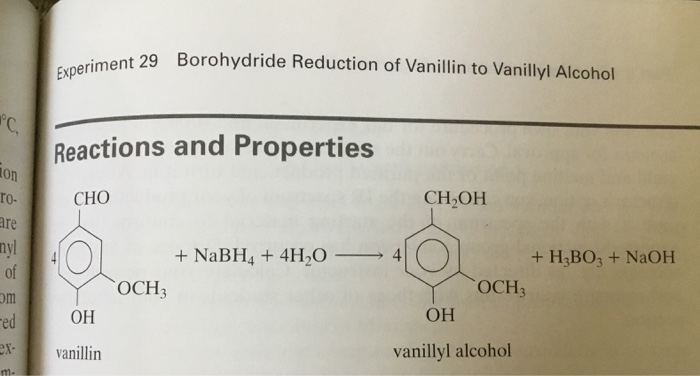 Solved Borohydride Reduction of Vanillin to Vanillyl | Chegg.com