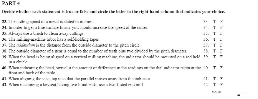 Solved 20. A B C D 20. When a two-fluted end mill is used to | Chegg.com