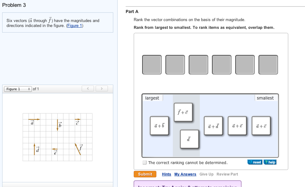Solved Rank the vector combinations on the basis of | Chegg.com