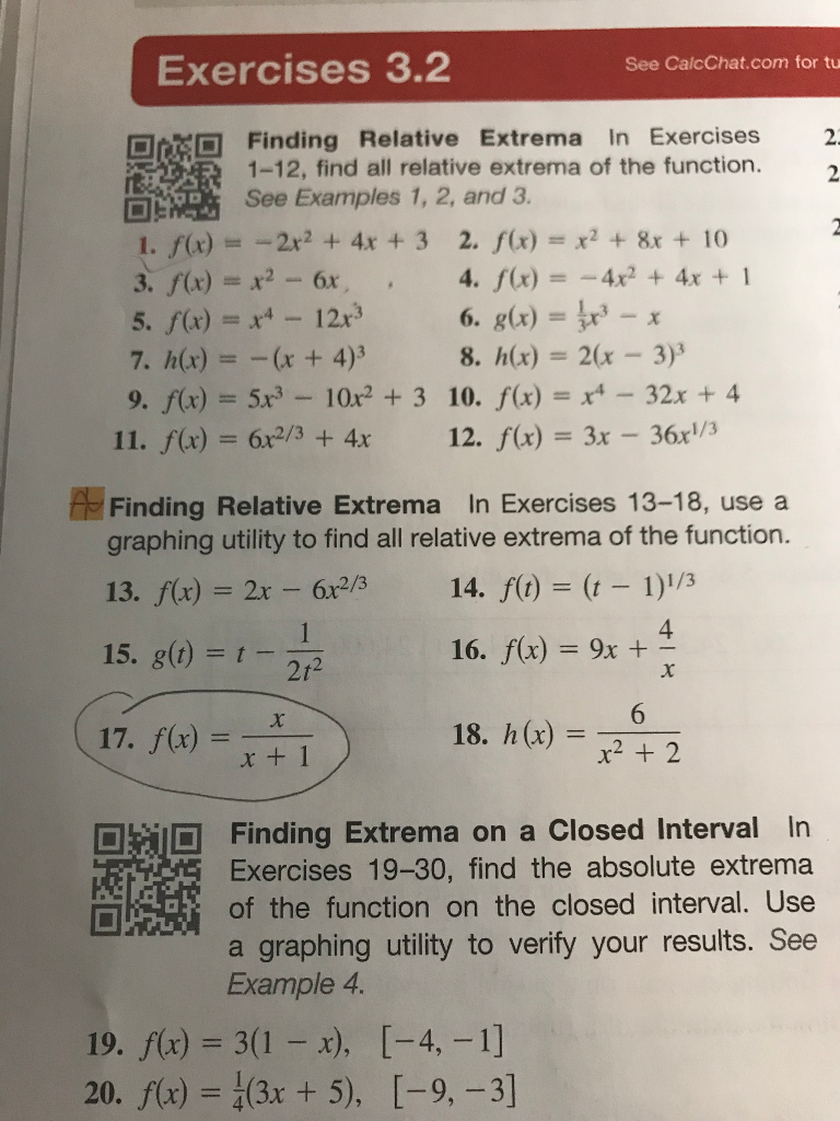 Solved See CalcChat.com for tu Exercises 3.2 回饉回Finding | Chegg.com