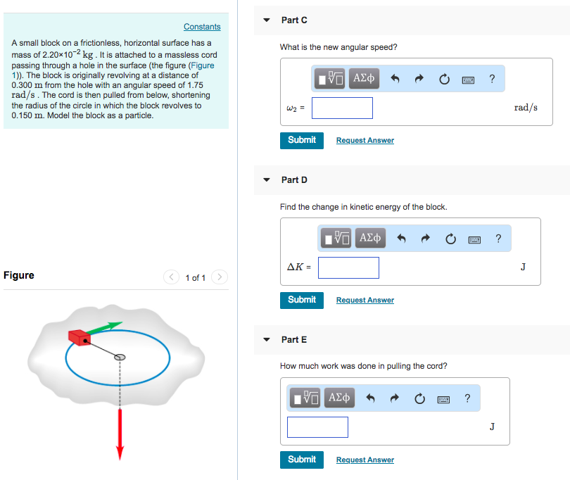 Solved Part C Constants A small block on a frictionless, | Chegg.com