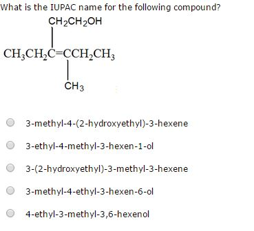 Solved What is the IUPAC name for the following compound? | Chegg.com