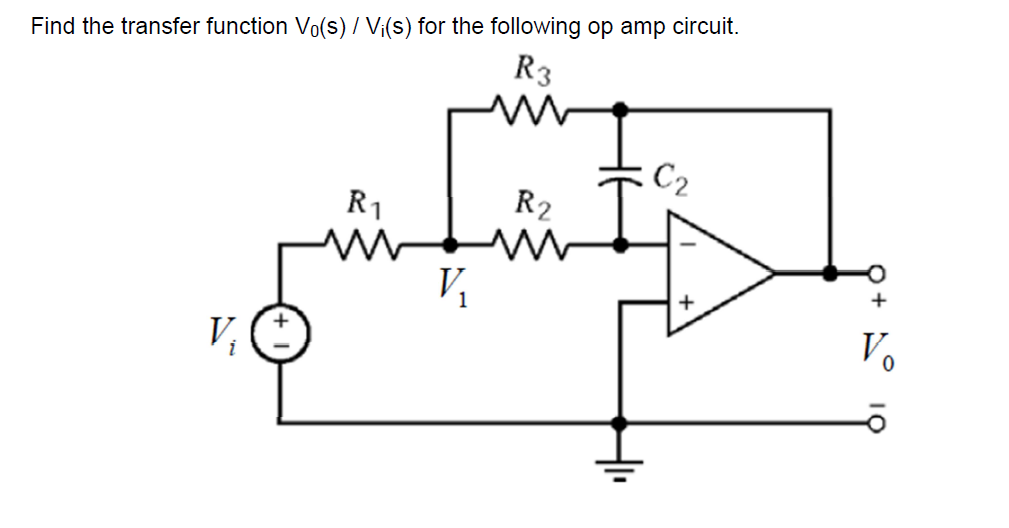 Solved Find the transfer function V0(s) / Vi(s) for the | Chegg.com