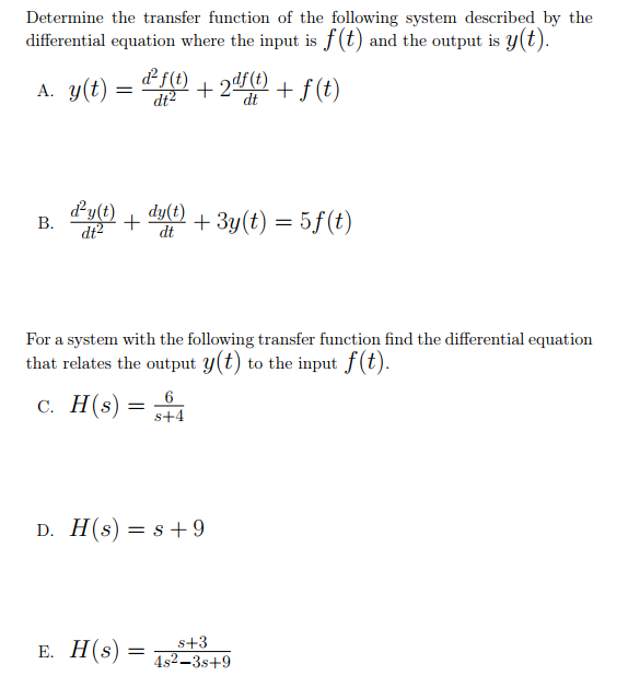 Solved Determine the transfer function of the following | Chegg.com