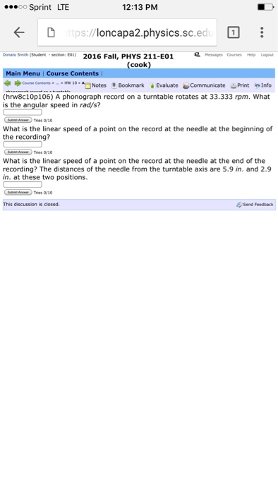 Solved A phonograph record on a turntable rotates at 33.333 | Chegg.com