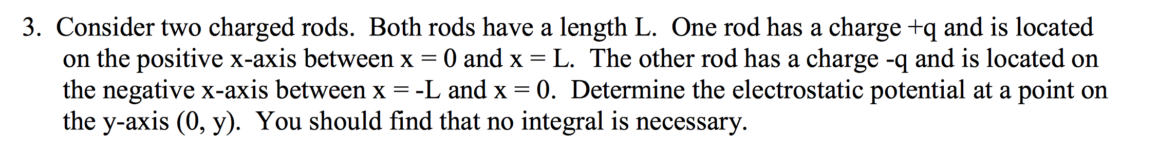 Solved Consider two charged rods. Both rods have a length L. | Chegg.com