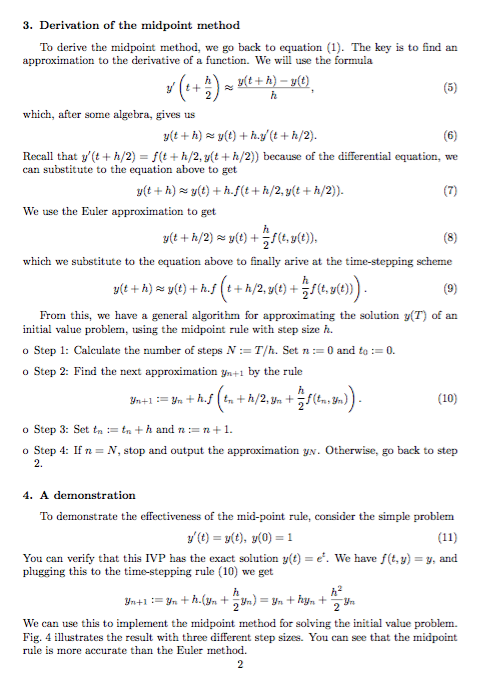 Solved 1. Introduction This project concerns a numerical | Chegg.com