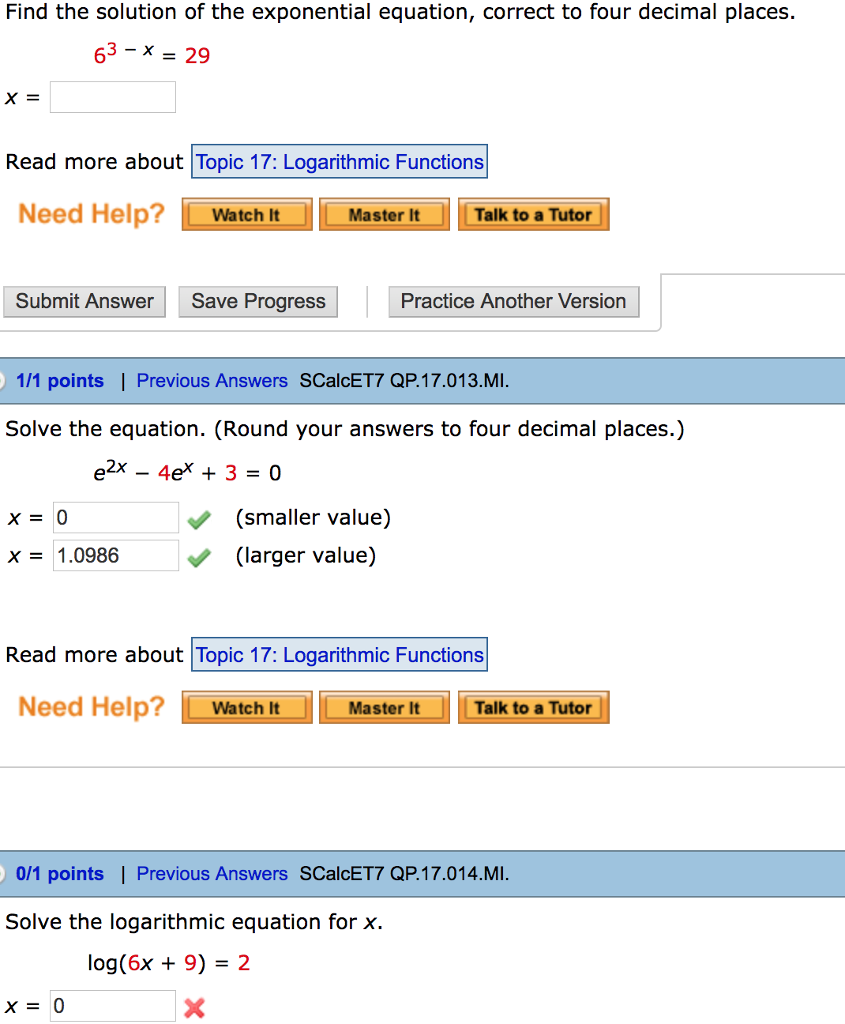 Solved Find the solution of the exponential equation, | Chegg.com