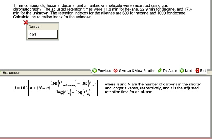 Solved Three compounds, hexane, decane, and an unknown | Chegg.com