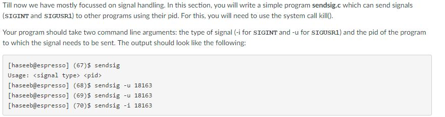 Solved Till now we have mostly focused on signal handling. | Chegg.com