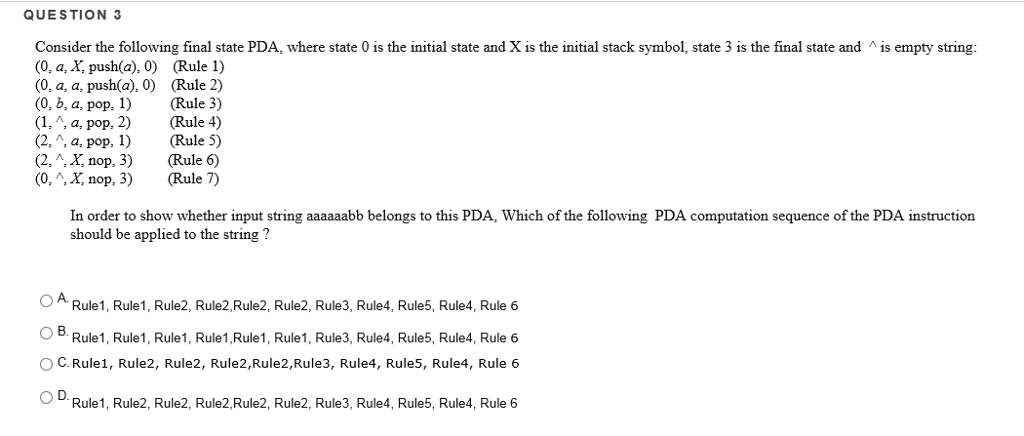 Solved QUESTION 3 Consider the following final state PDA, | Chegg.com