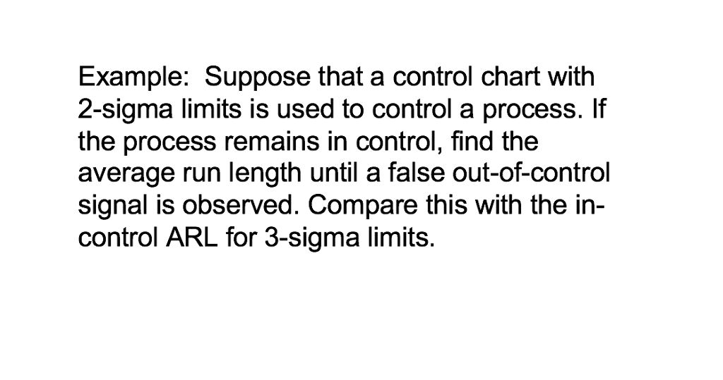 Solved Example: Suppose that a control chart with 2-sigma | Chegg.com