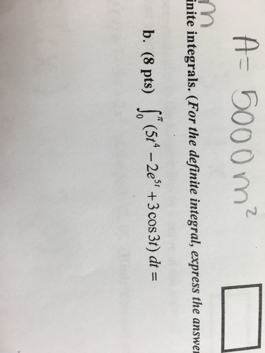 Solved Finite integrals. (For the definite integral, express | Chegg.com