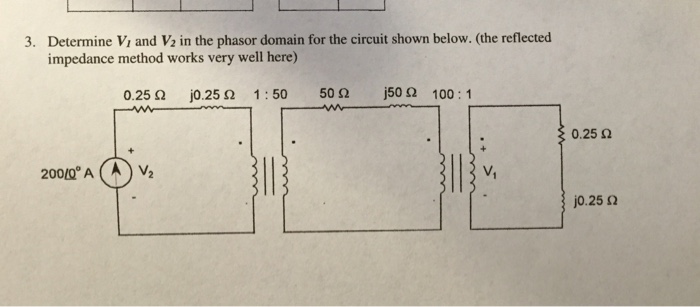 Solved Determine V_1 and V_2 in the phasor domain for the | Chegg.com