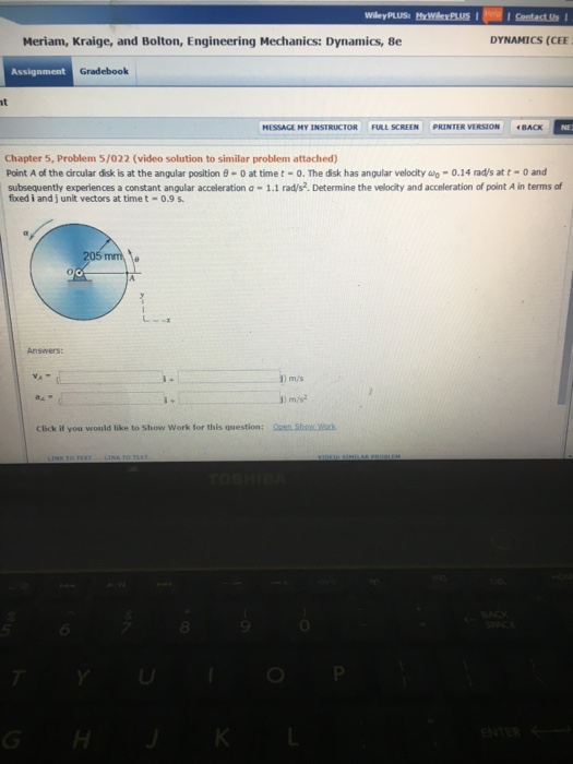 Solved Point A of the circuler disk is at the angular | Chegg.com