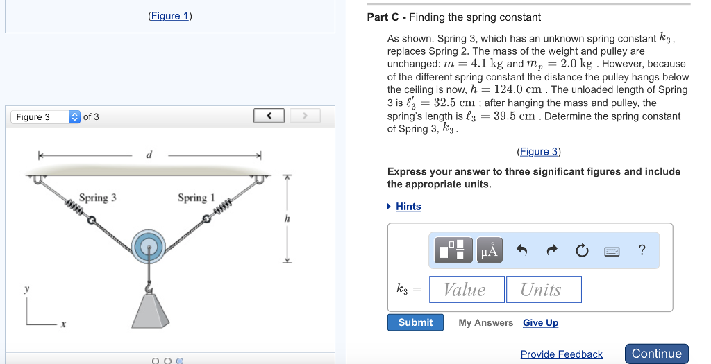 Solved (Figure 1) Part C - Finding the spring constant As | Chegg.com