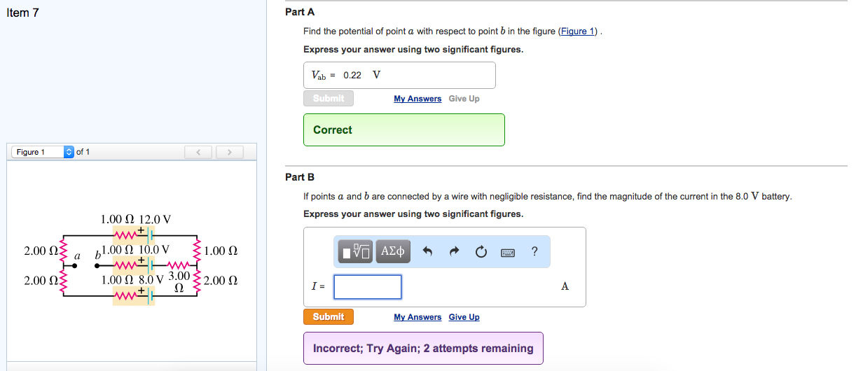 Solved Find the potential of point a with respect to point b | Chegg.com