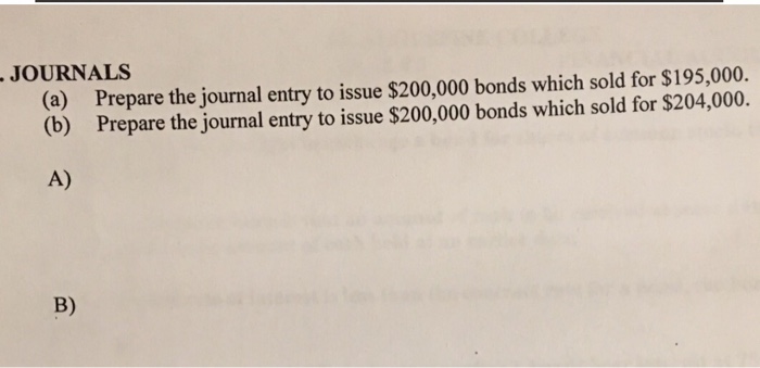 Solved Prepare the journal entry to issue $200,000 bonds | Chegg.com