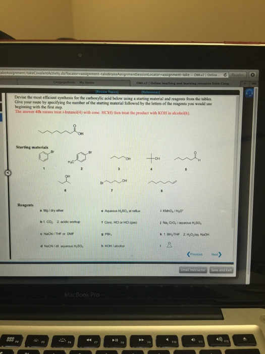 Solved Devise the most efficient synthesis for the | Chegg.com
