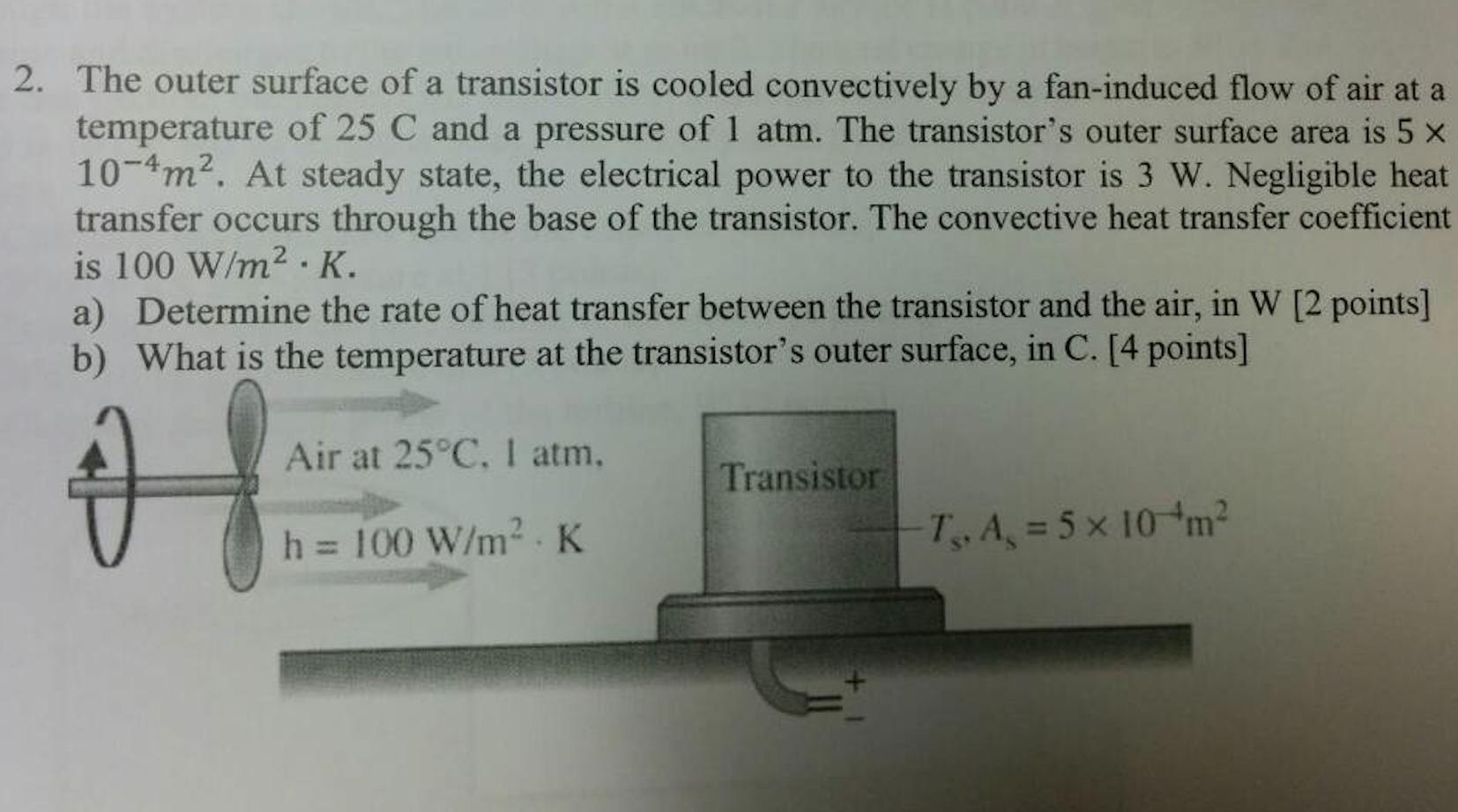 Solved The outer surface of a transistor is cooled | Chegg.com