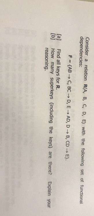 Solved Consider a relation R(A, B, C, D, E) with the | Chegg.com