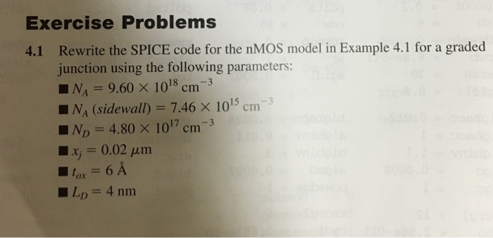 Solved Rewrite the SPICE code for the nMOS model in Example | Chegg.com