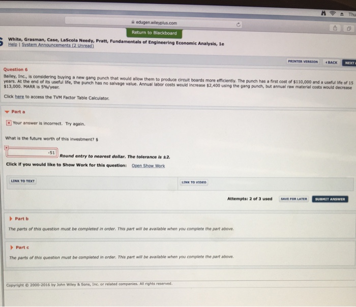 Solved Bailey, Inc., is considering buying a new gang punch | Chegg.com