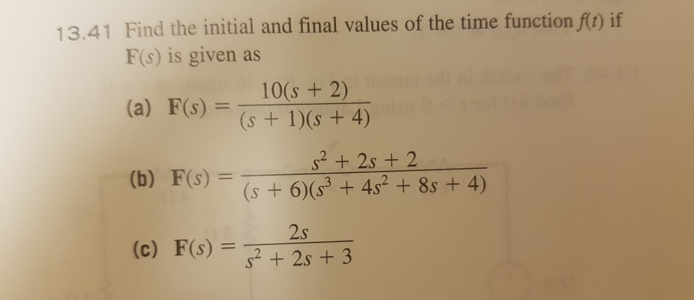 Solved Find the initial and final values of the time | Chegg.com