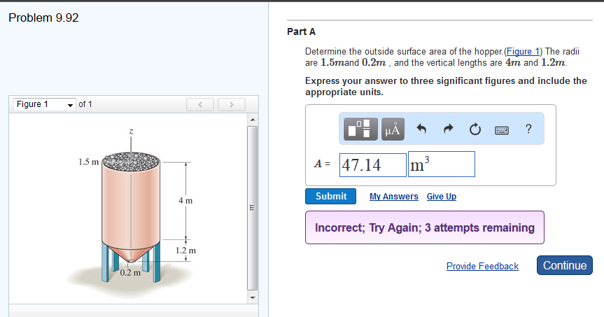 Solved Determine the outside surface area of the hopper. | Chegg.com
