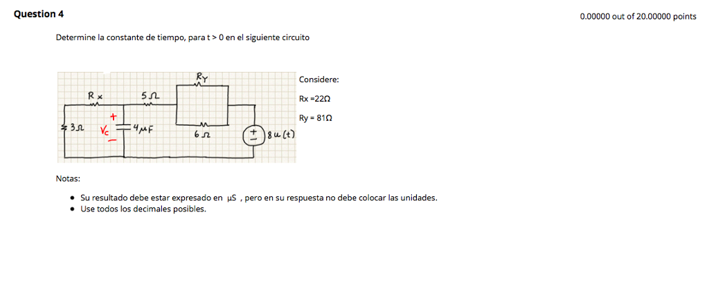 Solved Determine the constant of time (TAO) for t > 0 in the | Chegg.com